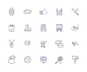 Formation line icons collection construction Vector Image