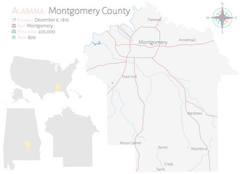 Simple city map of montgomery alabama usa Vector Image