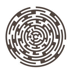 Circle maze symbol on white background round Vector Image