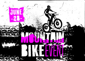 Offroad freestyle poster mountain bike event Vector Image