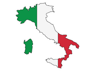 Simplified map of italy outline with slightly Vector Image