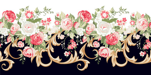 Seamless floral border Royalty Free Vector Image