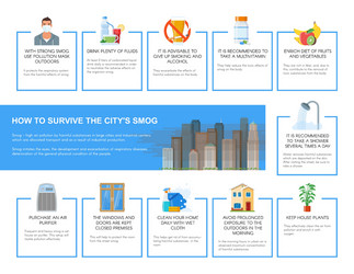 Smog infographic how Royalty Free Vector Image