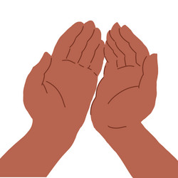 Two hands brown skin color with open palms Vector Image