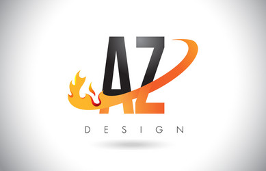 Az a z letter modern logo design with yellow Vector Image