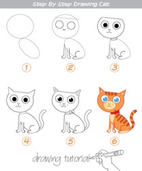Drawing by numbers draw cat concept Royalty Free Vector