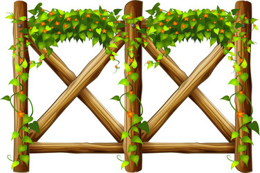 Fence design with vine and flower Royalty Free Vector Image