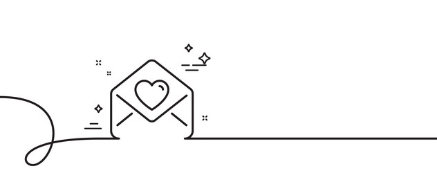 Love letter line icon heart mail sign continuous Vector Image