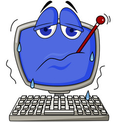 Cartoon smiling desktop computer Royalty Free Vector Image