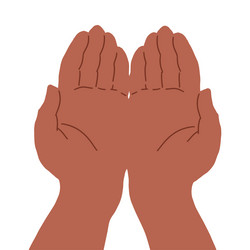 Two hands brown skin color with open palms Vector Image