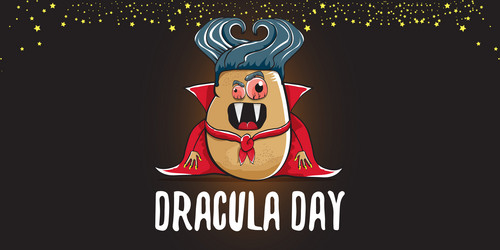 26 may world dracula day greeting horizontal Vector Image