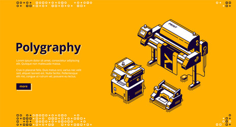Printing polygraphy industry isometric landing Vector Image