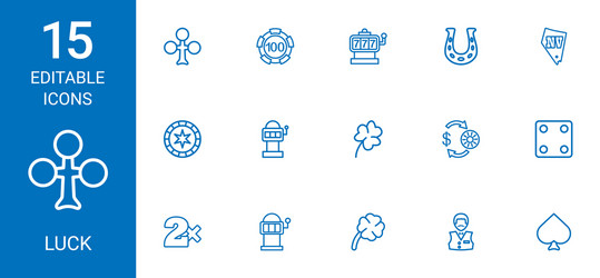 Luck icons Royalty Free Vector Image - VectorStock