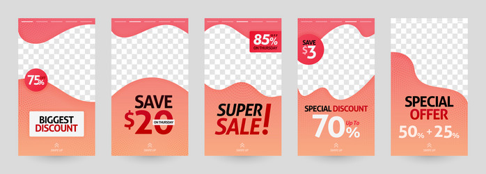 Abstract of social media story template post Vector Image