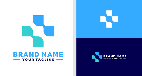 Letter s logo healthcare cross simple geometric te