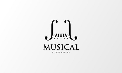 Violin piano key musical instrument logo design Vector Image