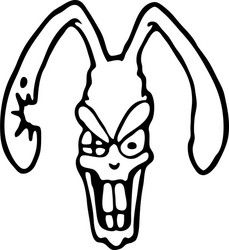 Angry jackrabbit hare rabbit head side view Vector Image