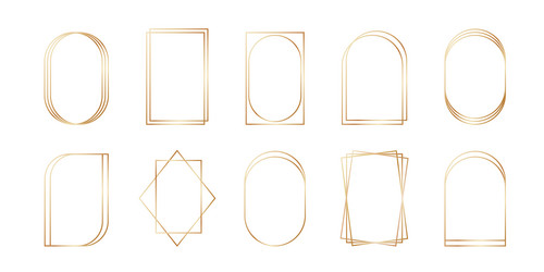 Golden arc frame in art deco style luxury gold Vector Image