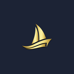 Speed boat gold logo Royalty Free Vector Image