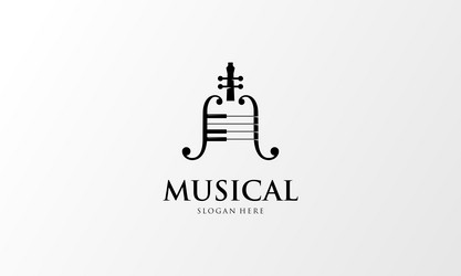 Violin piano key musical instrument logo design Vector Image