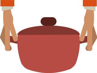 Hand with kitchen pot black and white Royalty Free Vector