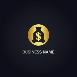 Money dollar icon gold logo Royalty Free Vector Image