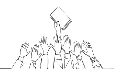 Thinking ideas at work concept one single line Vector Image