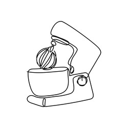 Hand mixer continuous line drawing one line art Vector Image