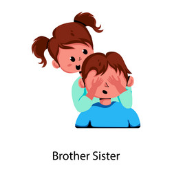 Brother sister Royalty Free Vector Image - VectorStock