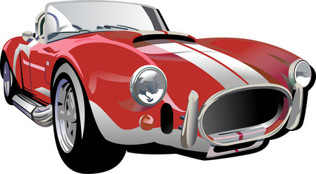 Red hot european style sports-car cartoon Vector Image