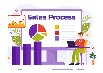 Sales process with steps of communication Vector Image