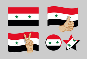 Syrian pin wavy flag Royalty Free Vector Image