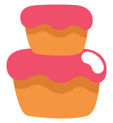 Two story cake on a white background Royalty Free Vector