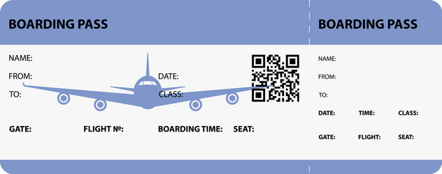 Blue boarding pass Royalty Free Vector Image - VectorStock