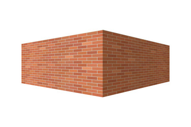 Brick wall perspective isolated on white Vector Image