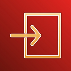 Input sign golden gradient icon with contours Vector Image