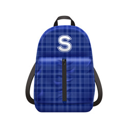 Female backpack realistic composition Royalty Free Vector