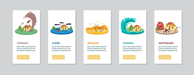 Natural disasters posters set Royalty Free Vector Image