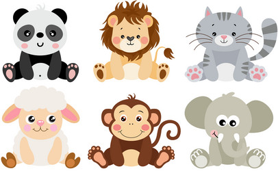 Set of digital elements with cute baby boy teddy Vector Image