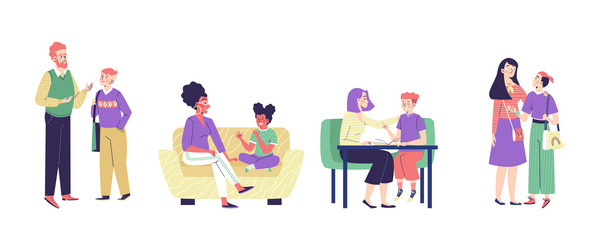 Parents Talking Vector Images (over 3,200)