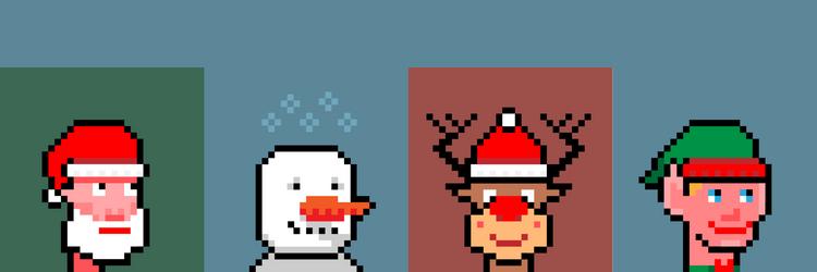 8 Bit Christmas Vector Images (over 380)
