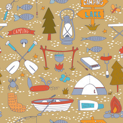 Seamless pattern with adventure equipment Vector Image