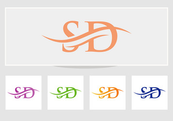 Sd logo design initial letter Royalty Free Vector Image