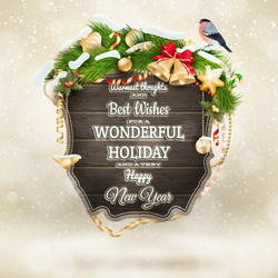 Oak tree with a banner Royalty Free Vector Image