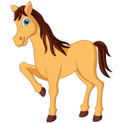 Cute horse cartoon posing Royalty Free Vector Image