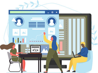 Team people working on web site development hands Vector Image