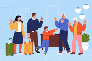 Hand drawn family reunion Royalty Free Vector Image