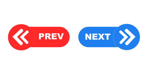 Previous and next button prev next buttons arrow Vector Image Previous and next button prev next buttons arrow Vector Image