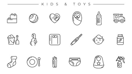Gestational diabetes flat line icon Royalty Free Vector