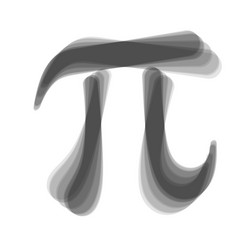 Pi greek letter sign colorful icon shaked Vector Image